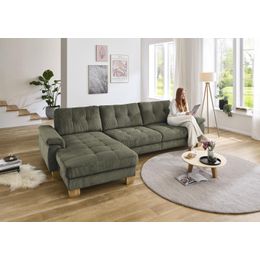 Ecksofa DIE PLANBAR "PP-LA19101 L-Form, Breite 316 cm", forest, B:316cm H:86cm T:177cm, 88% Polyester;12% Polyamid, Sofas, Ecksofa, wahlweise mit Bettfunktion und verstellbaren Kopfst&uuml;tzen, in Cord
