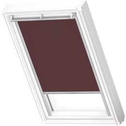 Verdunklungsrollo Velux "DKL 4559S", rehbraun, alufarben, PK10, stufenlos positionierbar, Polyester, Rollos, Verdunklungsrollo, alufarbene F&uuml;hrungsschienen & Griffleiste