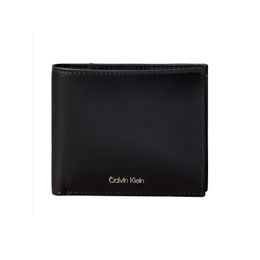 Geldb&ouml;rse Calvin Klein "RAISED BILLFOLD W/ COIN", Herren, schwarz, Leder, Basic, Kleinlederwaren, Geldbeute, Portemonnaie, Money Pocket mit CK-Logo