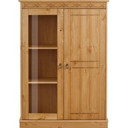 Highboard OTTO HOME "Indra", beige (natur), B:85cm H:120cm T:32cm, Massivholz, Sideboards, Highboard, Vitrine, Breite 85 cm, aus massiver Kiefer