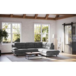 Ecksofa COTTA "Pike L-Form, B: 266 cm", iron, B:266cm H:90cm T:217cm, 92% POLYESTER (PES) / 8% POLYAMID (PA), Sofas, Ecksofa, optional Bettfunktion & Bettkasten