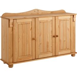 Sideboard OTTO HOME "Adele", beige (gelaugt, ge&ouml;lt), B:130cm H:90,7cm T:39,5cm, Sideboards, Sideboard, Kommode, 3-t&uuml;rig, Breite 130 cm, aus massiver Kiefer, FSC