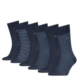 Socken Tommy Hilfiger "TH MEN SOCK TIN GIFTBOX BIRDEYE", Damen, Gr. 39-42, navy, Obermaterial: 64% Baumwolle, 35% Polyamid, 1% Elasthan, Socken Socken