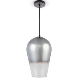 Paco Home Pendelleuchte "DALIA", schwarz, &Oslash; 22cm H: 35,4cm, Leuchten, Esstisch Glas Lampenschirm H&auml;ngeleuchte Wohnzimmer Modern E27, Pendelleuchte