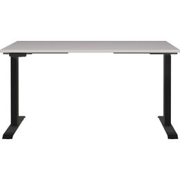 Schreibtisch Germania "Lemont", braun (kaschmir, schwarz, kaschmir), B:140cm H:72cm T:80cm, Tische, Schreibtisch, Elektrisch h&ouml;henverstellbarer Schreibtisch