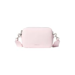 Mini Bag Calvin Klein "WEBBING DOUBLE STRAP CAMERA BAG", Damen, Gr. B/H/T: 18cm x 12cm x 5,5cm, zart, rosa, Lederimitat, Taschen, kleine Schultertasche, Umh&auml;ngetasche, Abendtasche mit Henkel