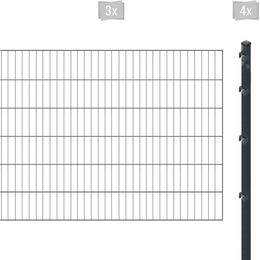 Einstabmattenzaun Arvotec "ESSENTIAL 120 zum Aufschrauben", grau (anthrazit), H:120cm, Kunststoff, Stahl, Zaunelemente, Zaunh&ouml;he 120 cm, Zaunl&auml;nge 2 - 60 m