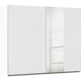 Schwebet&uuml;renschrank Rauch "Kleiderschrank Dreht&uuml;renschrank Schrank Garderobe KRONACH TOPSELLER", wei&szlig; (alpinwei&szlig;, griffleisten alu, 1 spiegel), B:261cm H:210cm T:59cm, Holzwerkstoff, Schr&auml;nke, Schwebet&uuml;renschrank, optional ohne, mit 1 oder 2 Spiegel, viel Stauraum MADE IN GERMANY, Topseller