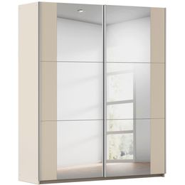 Schwebet&uuml;renschrank Rauch "Kleiderschrank Dreht&uuml;renschrank Schrank Garderobe KRONACH TOPSELLER", champagner, griffleisten alu, 2 spiegel, B:175cm H:210cm T:59cm, Holzwerkstoff, Schr&auml;nke, Schwebet&uuml;renschrank, optional ohne, mit 1 oder 2 Spiegel, viel Stauraum MADE IN GERMANY