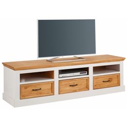 Lowboard OTTO HOME "Selma", wei&szlig; (wei&szlig;, natur), B:170cm H:50cm T:50cm, Sideboards, Lowboard, TV-Kommode, Breite 170 cm, 3 Schubk&auml;sten