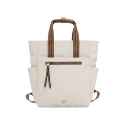Rucksack SURI FREY "Rucksack SFY Destiney", Damen, Gr. B/H/T: 35cm x 34cm x 14cm, beige (beige 400), Obermaterial: 60% Polyurethan PU. 40% Polyester PES., Rucks&auml;cke Rucksack