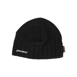 Beanie Zanier "Isar UX", schwarz, 50% Polyacryl, 50% Wolle, unifarben, M&uuml;tzen Beanie, mit w&auml;rmendem Strickmuster