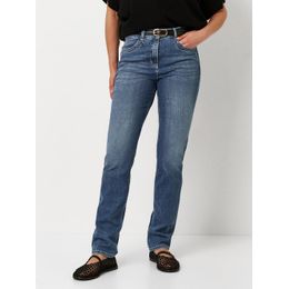 Slim-fit-Jeans Toni "Slim be loved be l", Damen, Gr. 40, N-Gr, blau (summer blau), Jeans, Obermaterial: 88% Baumwolle, 10% Polyester, 2% Elasthan, unifarben, slim fit kn&ouml;chellang, Jeans Slim-fit-Jeans, im Four-Pocket Style