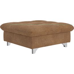 Hocker COTTA "Gemini, B: 108 cm", braun (cognac), Struktur weich, Hocker, Hocker, mit Metallf&uuml;&szlig;e