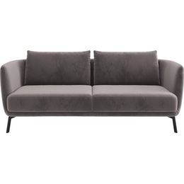 Sch&ouml;ner Wohnen Kollektion 3-Sitzer "Pearl - 5 Jahre Hersteller-Garantie, auch in Boucl&eacute;", grau (stone), B:210cm H:71cm T:91cm, 100% Polyester, SCH&Ouml;NER WOHNEN-KOLLEKTION, Sofas, Ma&szlig;e (B/H/T): 210/71/91 cm, F&uuml;&szlig;e Metall
