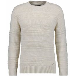 Rundhalspullover Ragman, Herren, Gr. 54, beige (ecru), 100% Baumwolle, ohne Ausschnitt, Pullover Rundhalspullover