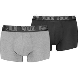Boxer Puma "Everyday Hipster", Herren, Gr. S, grau (grau, meliert, schwarz), Obermaterial: 95% Baumwolle, 5% Elasthan, bedruckt, unifarben mit Farbeinsatz, k&ouml;rpernah, Unterhosen, ohne Eingriff, Logobund