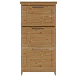 Schuhkipper OTTO HOME "Lukas, Schuhkommode, schmal, Schuhregal, Schuhorganizer", beige (natur), B:60cm H:119cm T:19cm, FSC-zertifiziertes Massivholz, Sideboards, aus massiver Kiefer, dekorative Fr&auml;sungen, Breite 60 cm
