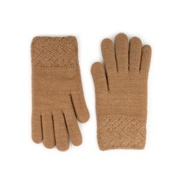 Strickhandschuhe Capelli New York, Damen, camel, Strick, Obermaterial: 100% Polyacryl, Handschuhe, dezenter Metallic-Schimmer, gemustert, hoch elastisch