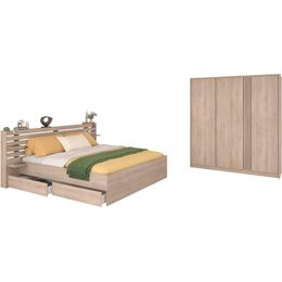 Schlafzimmer-Set Parisot "Parisot Escale 28", braun, ohne Matratze, B/H: 180cm x 200cm, Schlafzimmerm&ouml;bel-Sets