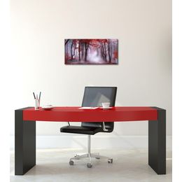 Leinwandbild B&Ouml;NNINGHOFF "mystischer Wald", rot (farbe rahmen: kein rahmen, farbe bild(er): rot, braun, wei&szlig;), B:70cm H:33cm T:1,8cm, Canvas, Bilder, Leinwandbild, BxH: 70x33 cm