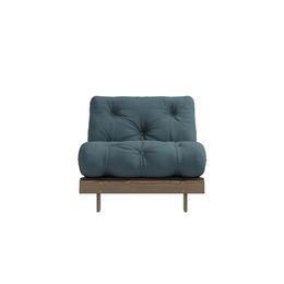 Daybett Karup Design "Roots Sofa Bed, Schlafsofa, Daybett, Bettfunktion, FSC-Massivholz", blau (petrol blau), B:90cm H:85cm, Bezug: 80% Baumwolle, 20% Polyester, Daybetten, Inkl. Futonmatratze, aus FSC-Kiefer, in mehreren Farben erh&auml;ltlich
