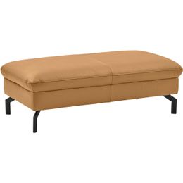 Hocker DIE PLANBAR "PN-EM20028", torro kurkuma, B:127cm H:45cm T:65cm, Hocker, Hocker, hochwertiges Glattleder, stylische Metallf&uuml;&szlig;e
