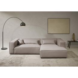 LeGer Home by Lena Gercke "PIARA XXL, Big-Sofa, Cord, Leinenoptik o. Strukturstoff, L-Form" wahlweise Ottomane rechts/links, Kedernaht, extra tiefe Sitzfl&auml;che