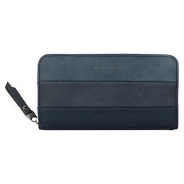 Geldb&ouml;rse Tom Tailor "ELLEN Long zip wallet", Damen, blau, Lederimitat, clean, colorblocking, gemustert, gepflegt, mehrfarbig, Kleinlederwaren, im modischen Streifendesign