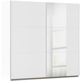 Schwebet&uuml;renschrank Rauch "Kleiderschrank Dreht&uuml;renschrank Schrank Garderobe KRONACH TOPSELLER", wei&szlig; (alpinwei&szlig;, griffleisten alu, 1 spiegel), B:218cm H:210cm T:59cm, Holzwerkstoff, Schr&auml;nke, Schwebet&uuml;renschrank, optional ohne, mit 1 oder 2 Spiegel, viel Stauraum MADE IN GERMANY, Topseller