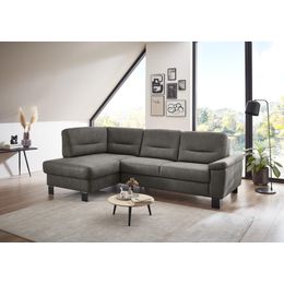 Ecksofa DIE PLANBAR "PP-PF23172 L-Form, Breite 244 cm", anthrazit, B:244cm H:88cm T:160cm, 100% Polyester, Sofas, Ecksofa, Eckgarnitur mit besonders kleinem Stellma&szlig; ca. 160 x 244 cm