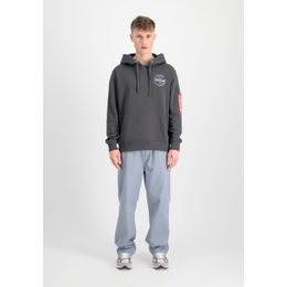 Hoodie Alpha Industries "NASA Orbit Hoodie", Herren, Gr. S, grau (vintage grau), Obermaterial: 80% Baumwolle, 20% Polyester, regular fit, Sweatshirts Hoodie