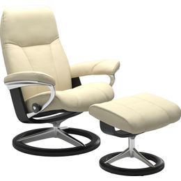 stressless "Consul" Set, Relaxsessel mit Hocker, mit Hocker, mit Signature Base, Gr&ouml;&szlig;e M, Gestell Schwarz