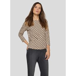 Print-Shirt Rabe "T-Shirt", Damen, Gr. 50, braun, 92%Baumwolle 8%Elasthan, tailliert, Shirts