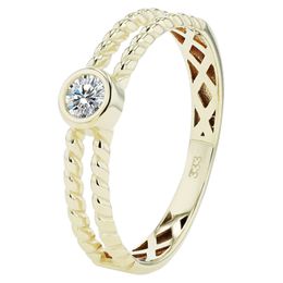 Adelia&acute;s Fingerring ADELIA&acute;S "Damen Ring aus 333 Gold mit Zirkonia" Gr. 52, gold, Fingerringe, Damen, 52, Fingerring