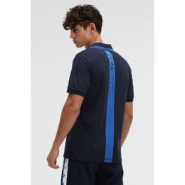 CAMP DAVID Herren Poloshirt, blau, Gr. L, bedruckt, Piqu&eacute;, Material: 97% Baumwolle, 3% Elasthan, Shirts, mit reflektierenden Details