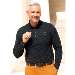 Poloshirt Marco Donati "Langarm-Shirt", Herren, Gr. 52/54, braun (schwarz, cognac, gemustert), 95% Baumwolle, 5% Elasthan, gemustert, gestreift, Shirts
