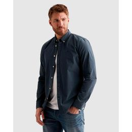 PME-Legend Langarmhemd PME LEGEND, Herren, Gr. L, N-Gr, schwarz denim, Web, Obermaterial: 97% Baumwolle, 3% Elasthan, regular fit h&uuml;ftbedeckend, Manschette, Hemden, Button-down-Kragen