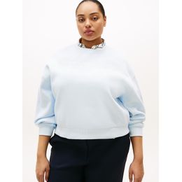 Sweatshirt Tommy Hilfiger Curve "CRV CORP LOGO MDRN SWTSRT", Damen, Gr. 54, keepsake blau, Sweatware, Obermaterial: 63% Baumwolle, 37% Polyester, bedruckt, regular fit normal, Rundhals, Rippb&uuml;ndchen, Sweatshirts Sweatshirt, in gro&szlig;en Gr&ouml;&szlig;en
