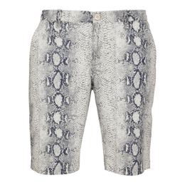 Stoffhose Urban Classics "Urban Classics Herren AOP Stretch Shorts", Herren, Gr. 30, Normalgr&ouml;&szlig;en, sanftes wei&szlig; snake, 98% Baumwolle, 2% Elasthan, normal, Hosen Stoffhose