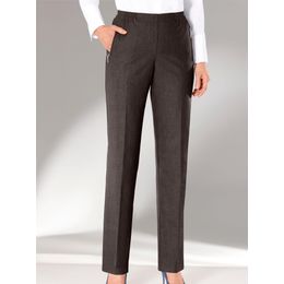 Webhose Adelina, Damen, Gr. 19, Kurzgr&ouml;&szlig;en, braun (mokka, meliert), 66% Polyester, 32% Viskose, 2% Elasthan, meliert, lang, Hosen