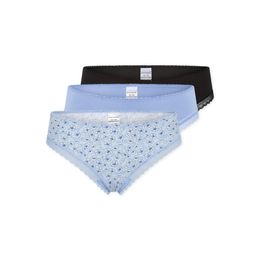 String Schiesser "Modern Multipacks", Damen, Gr. 44, 918, sonstiges, Single Jersey, Obermaterial: 95% Baumwolle, 5% Elasthan, k&ouml;rpernah, Unterhosen String, Spitzenb&auml;nder, Baumwollmischung, Single Jersey