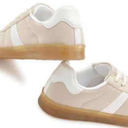Lascana Damen Sneaker, beige/wei&szlig;, Gr&ouml;&szlig;e 38