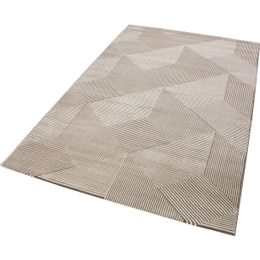 Teppich Esprit "Velvet Groove ESP-8780" Gr. 2, beige, B:80cm H:12mm L:150cm, Kunstfaser, Teppiche, Teppich, Kurzflor, Hoch Tief Struktur, Wohnzimmer, Schlafzimmer