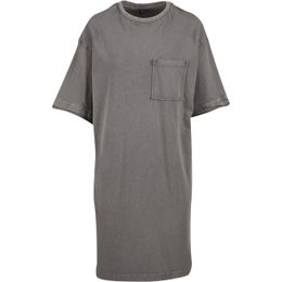 Shirtkleid Urban Classics "Urban Classics Ladies Washed Jersey T-Shirt Dress", Damen, Gr. XXL, US-Gr&ouml;&szlig;en, steelgrau, 83% Baumwolle, 17% Polyester, unifarben, oversize, Rundhals, Kleider Shirtkleid