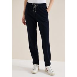 Stoffhose Cecil, Damen, Gr. XL, L&auml;nge 30, universal blau, Stoff, 61% Viskose, 32% Polyamid, 7% Elasthan, unifarben, comfort fit normal, Hosen Stoffhose, in Unifarbe