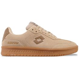 Sneaker Lotto, Damen, Gr. 43, beige (sand, taupe), Synthetik, mehrfarbig, Schuhe Sneaker, - aus tierfreiem Velours