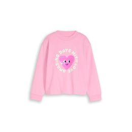 Sweatshirt Tom Tailor, M&auml;dchen, Gr. 104/110, lovely pink, Sweatware, Obermaterial: 70% Baumwolle, 30% Polyester, bedruckt, regular fit normal, Rundhals, Rippb&uuml;ndchen, Sweatshirts Sweatshirt, mit Print