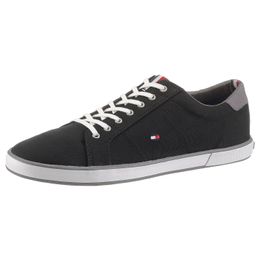 Sneaker Tommy Hilfiger "H2285ARLOW 1D", Herren, Gr. 43, schwarz (schwarz, grau), Textil, Schuhe Sneaker, Freizeitschuh, Halbschuh, Schn&uuml;rer mit seitlicher Flaggen-Stickerei