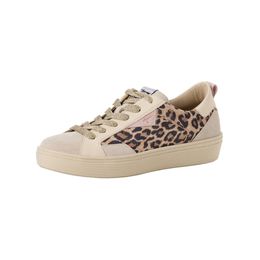 Sneaker Tamaris "Tamaris Sneaker Leder", Damen, Gr. 41, leopard, Leder, Schuhe Sneaker